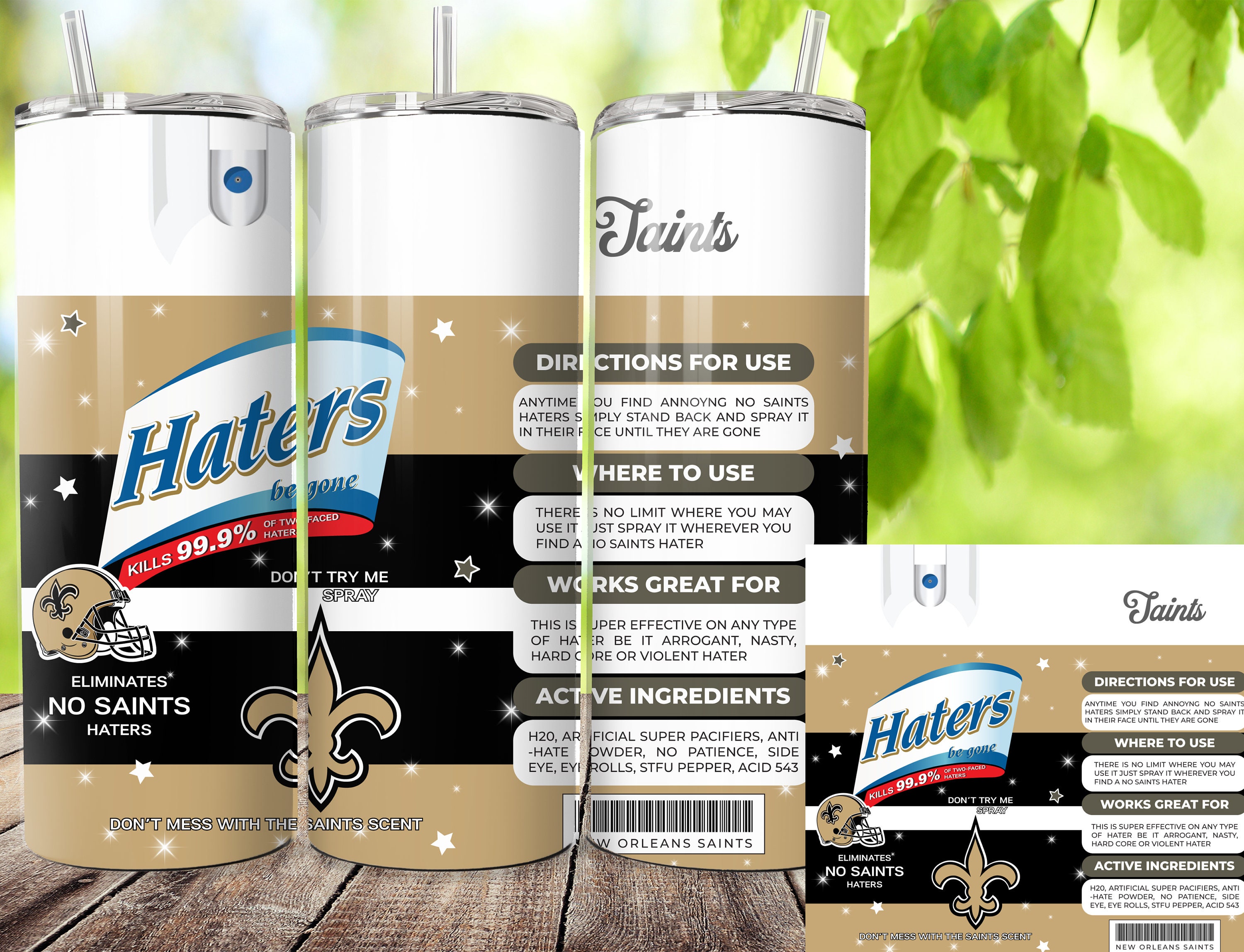 Haters Be Gone Spray 20oz Skinny Stainless Tumbler Travel Mug Choose ...