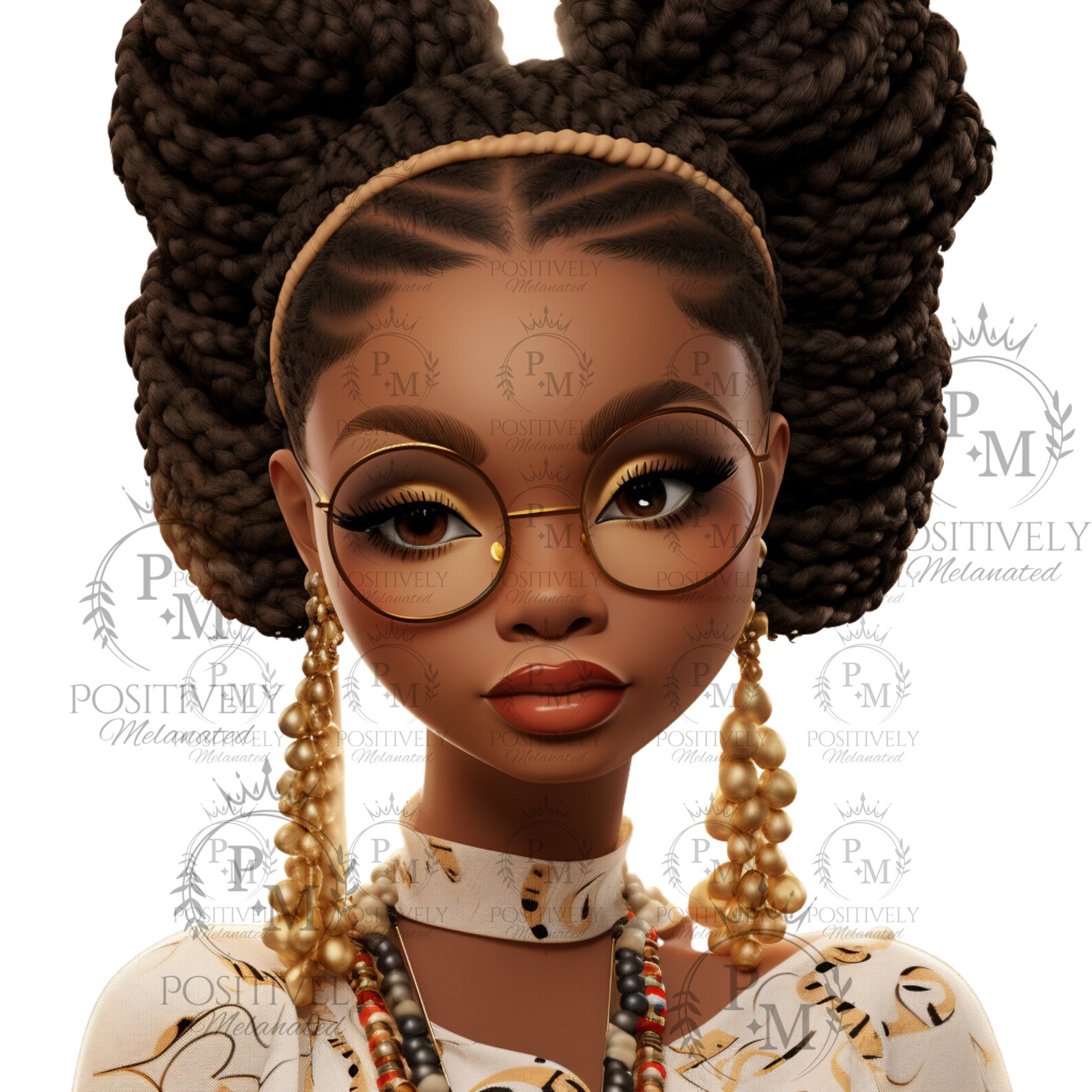 African American Girls With Braids: Glamorous Black & Gold Artbeautiful ...