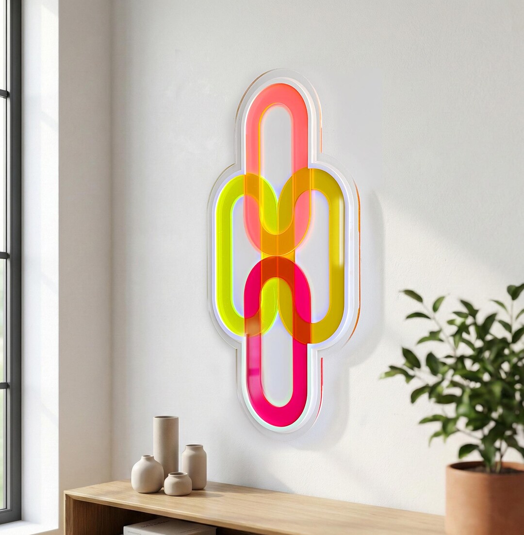 Wall Sculpture: Modern Acrylic Interlocking Design - Etsy
