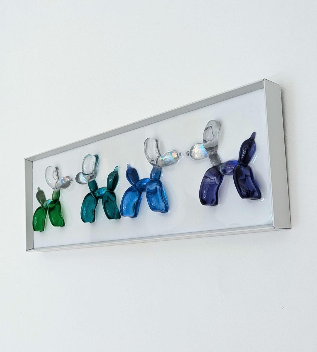 Wall Decor of Blue and Green Balloon Dogs Handmade Resin Epoxy ...
