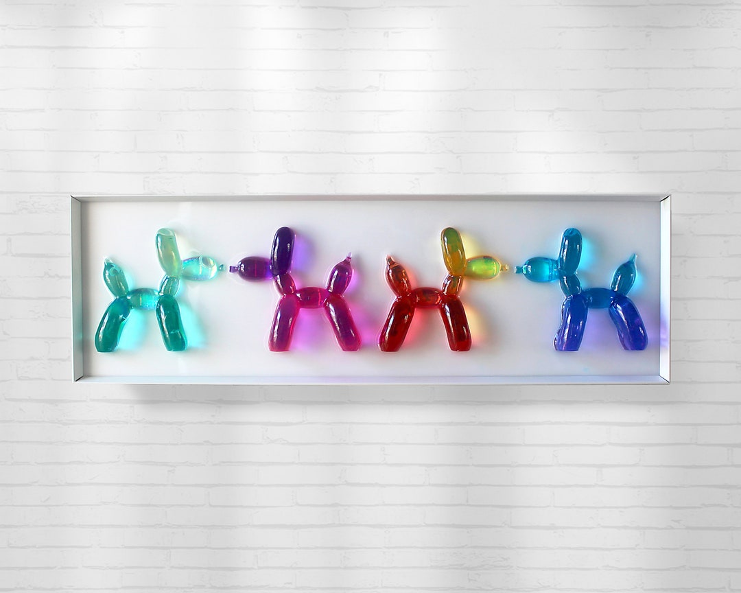 Balloon Dogs Wall Decor | Handmade Resin Epoxy | 3d Sculpture | Shelf ...