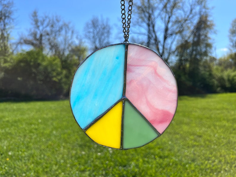 Stained Glass Peace Sign - Etsy