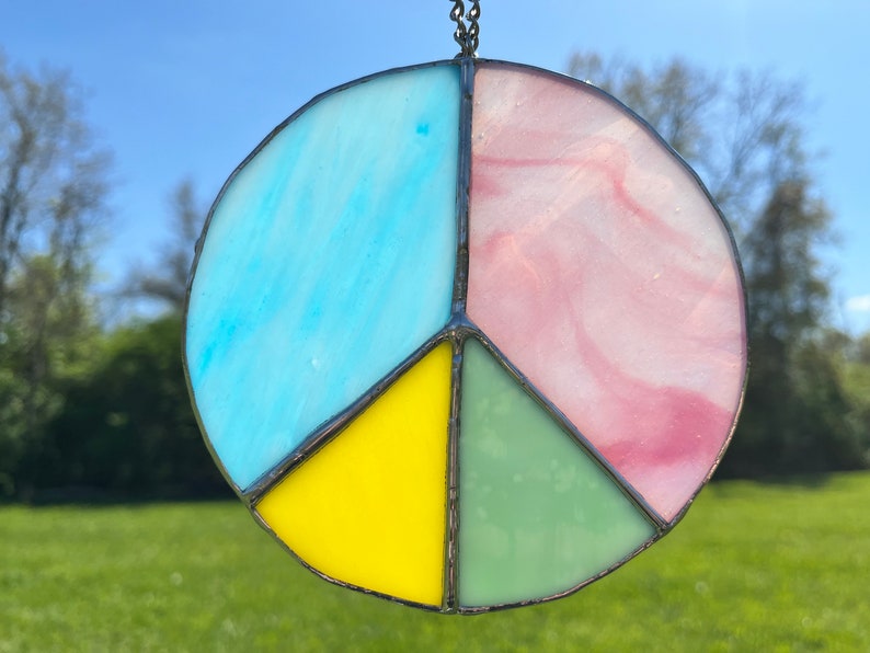 Stained Glass Peace Sign - Etsy