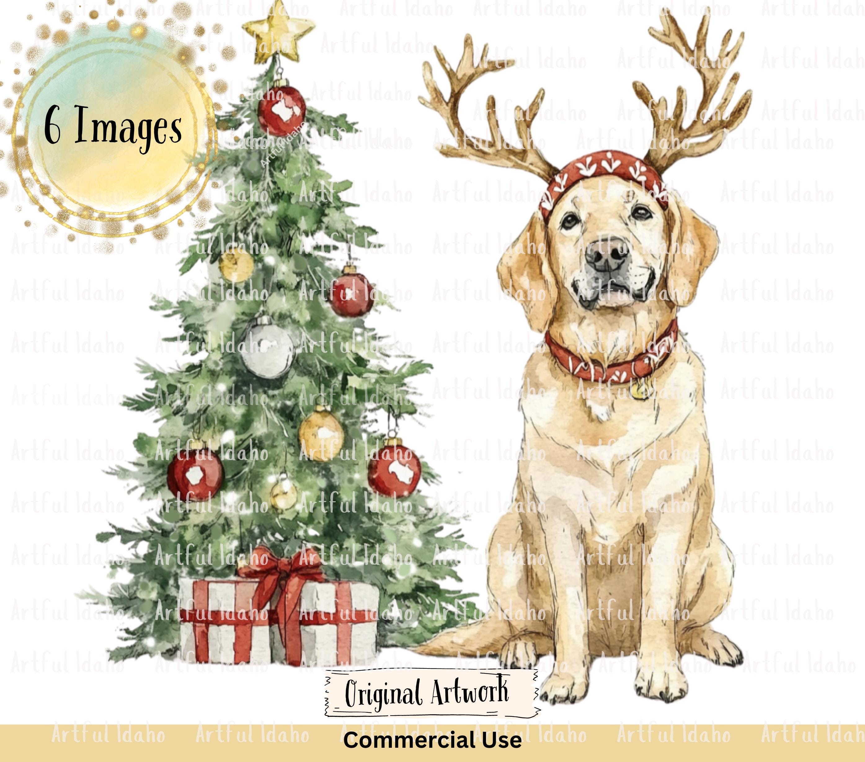 Christmas Dog Clip Art | Christmas Labrador Png | Christmas Transparent ...
