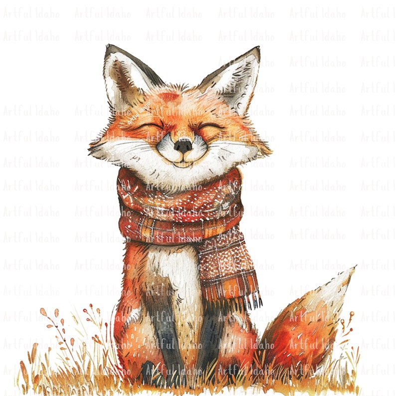 Fall Animal Clip Art | Fall Fox Clip Art | Sublimation Clip Art ...