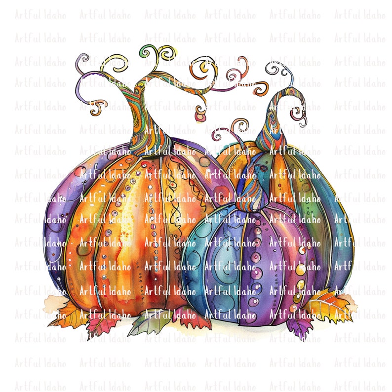 Fall Pumpkins PNG | Sublimation Clip Art | Commercial Use | Fall Clip ...