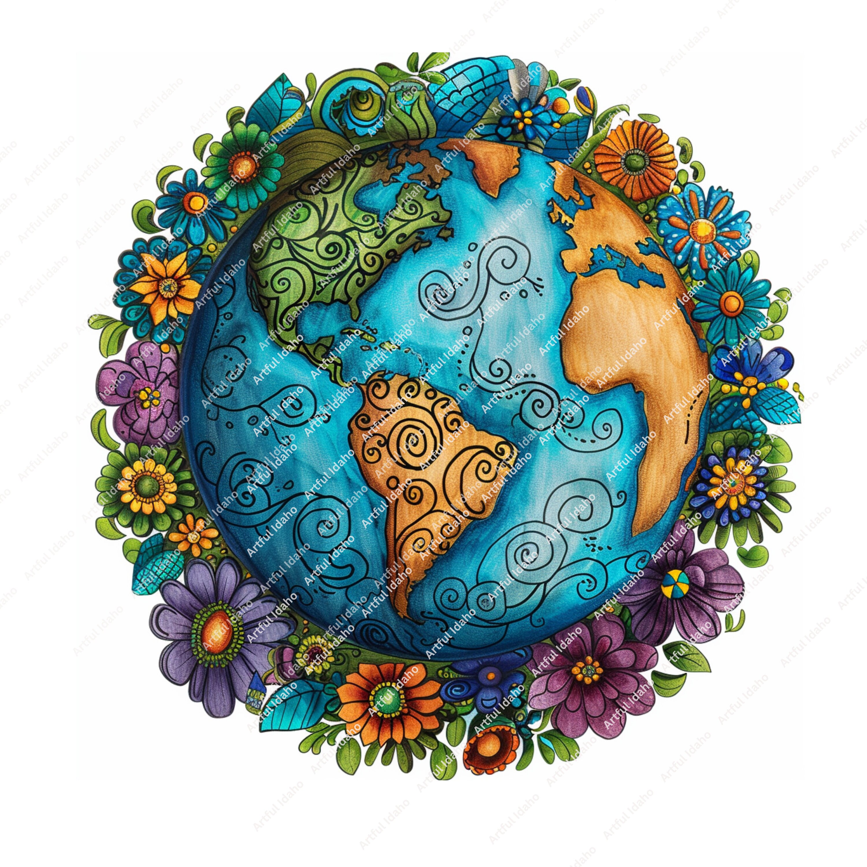 Mother Earth PNG | Sublimation Clip Art | Commercial Use | Earth .png ...