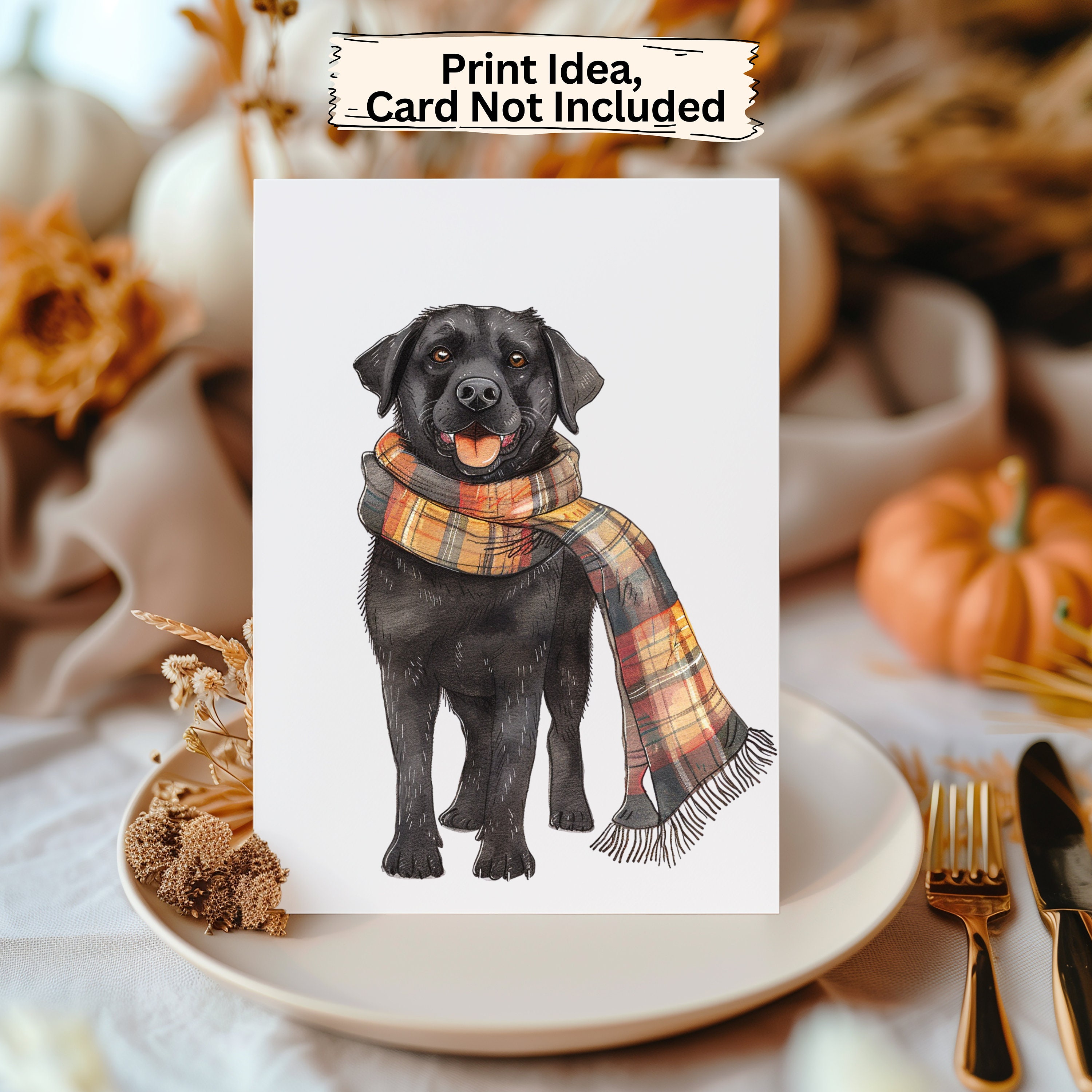 Fall Labrador Clip Art | Sublimation Clip Art | Commercial Use | Black ...