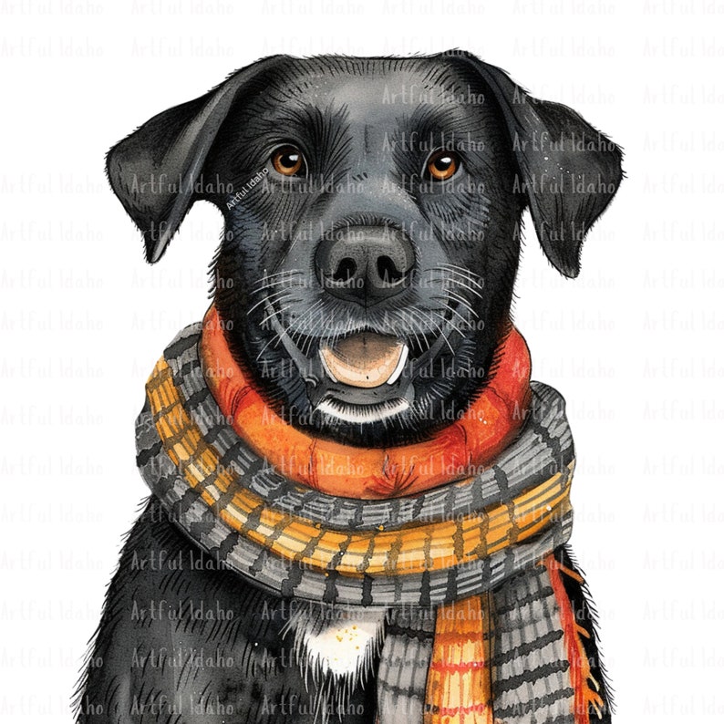 Fall Labrador Clip Art | Sublimation Clip Art | Commercial Use | Black ...