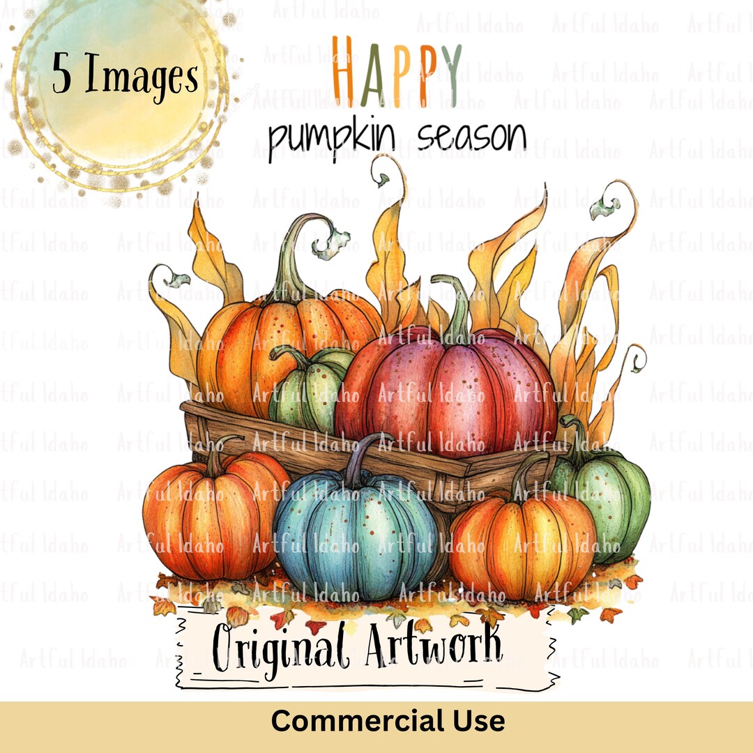 Fall Pumpkins PNG | Sublimation Clip Art | Commercial Use | Fall Clip ...