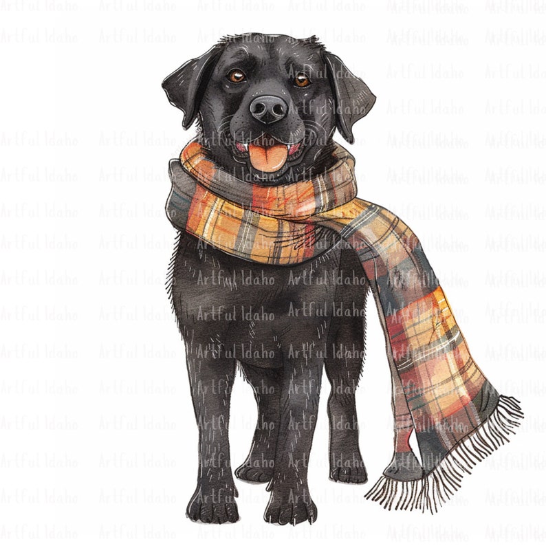 Fall Labrador Clip Art | Sublimation Clip Art | Commercial Use | Black ...