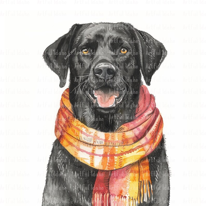 Fall Labrador Clip Art | Sublimation Clip Art | Commercial Use | Black ...