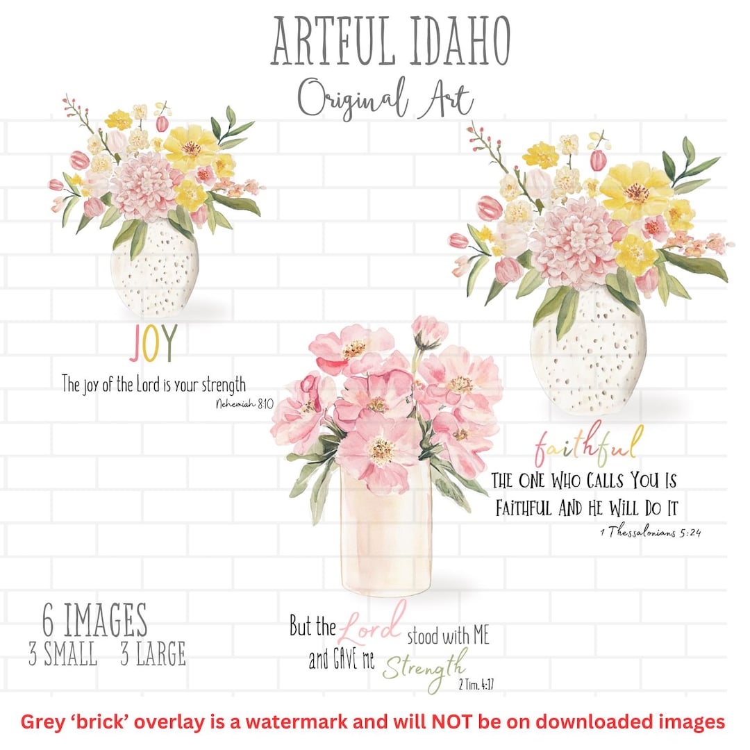 Floral Scripture Clip Art | Floral Watercolor Faith Png | Prayer ...