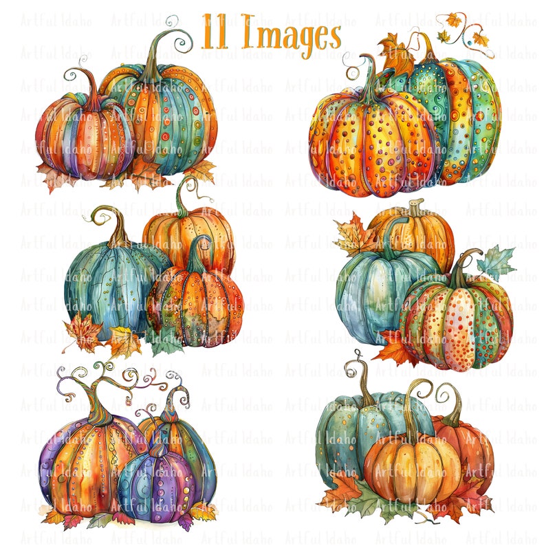 Fall Pumpkins PNG | Sublimation Clip Art | Commercial Use | Fall Clip ...