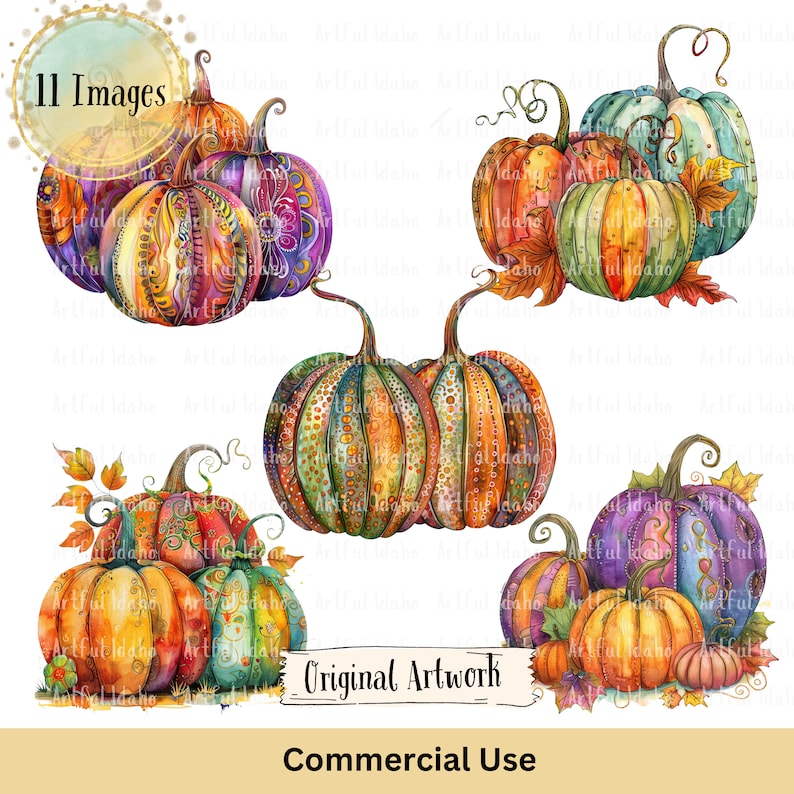 Fall Pumpkins PNG | Sublimation Clip Art | Commercial Use | Fall Clip ...