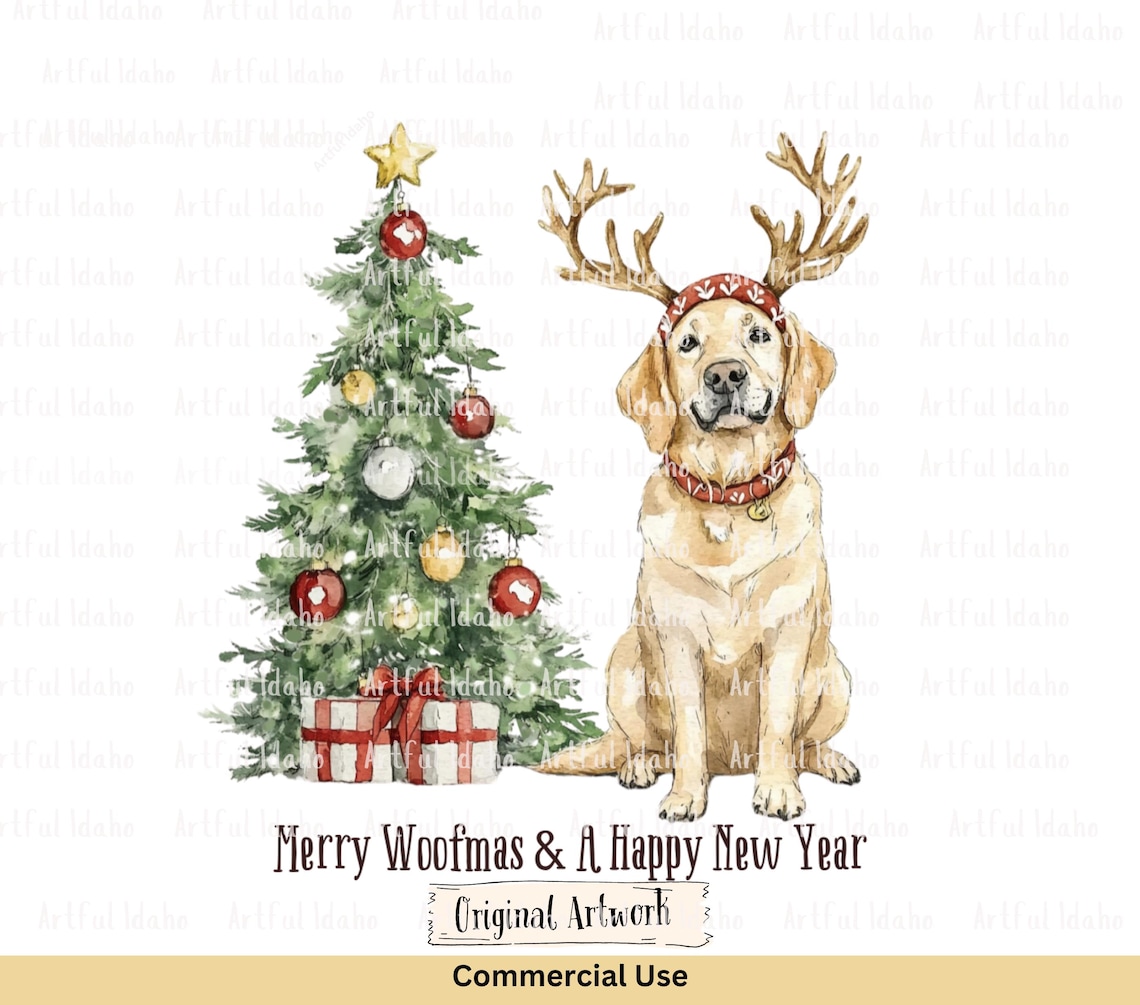Christmas Dog Clip Art | Christmas Labrador Png | Christmas Transparent ...