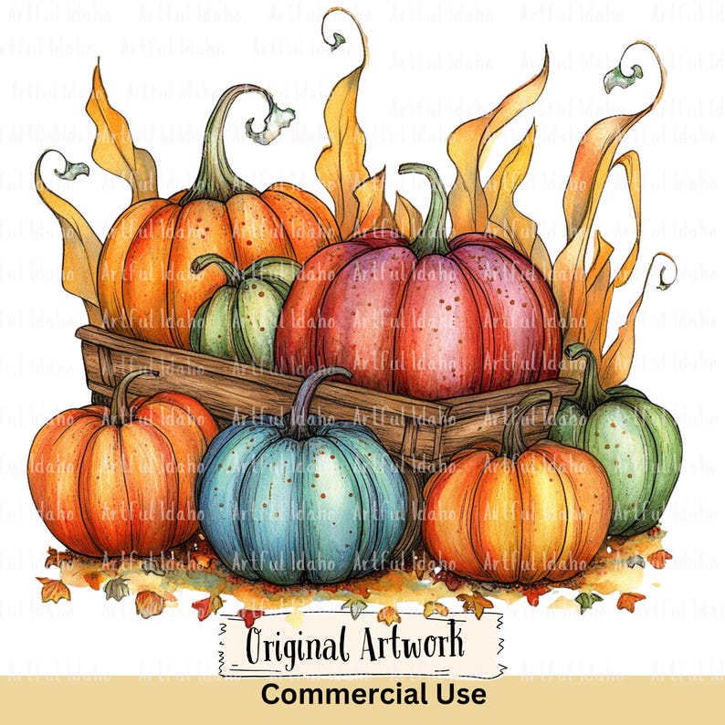 Fall Pumpkins PNG | Sublimation Clip Art | Commercial Use | Fall Clip ...