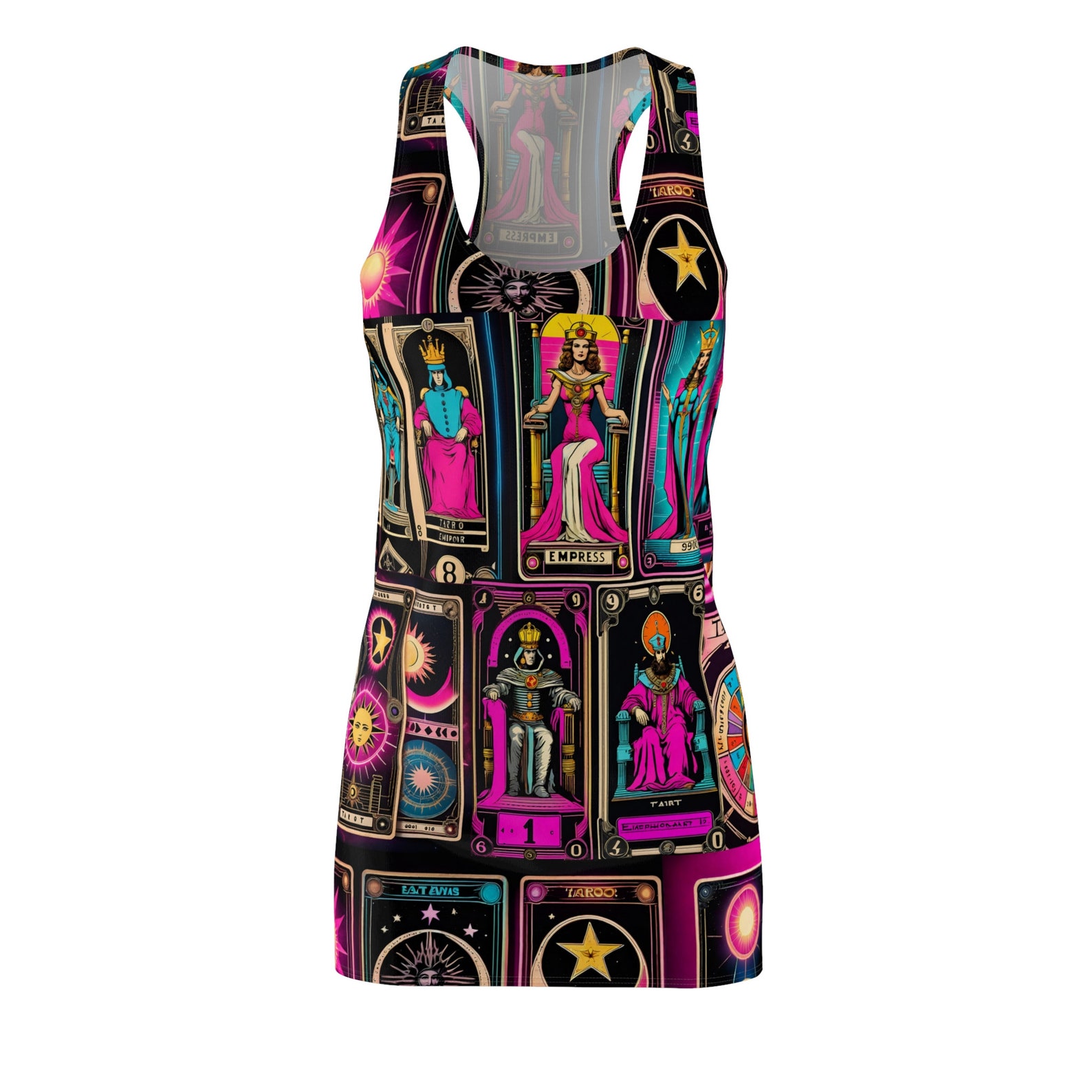 Retro Tarot Dress/ Tarot Reading Gift Dress/vintage Tarot Deck Dress ...