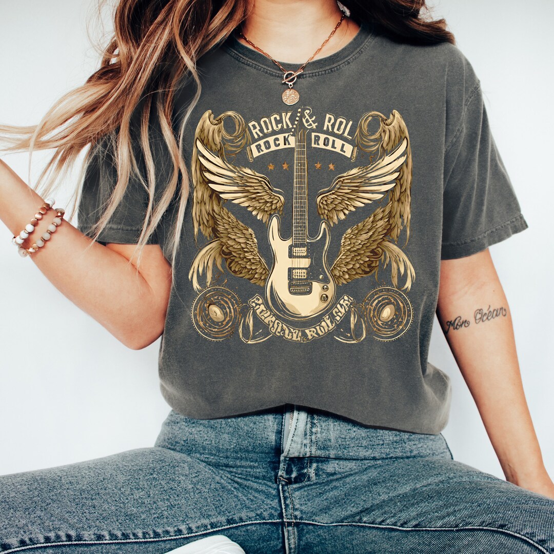 Rock and Roll Tshirt Rock & Roll Shirt rock Tshirt Guitar Player Tshirt ...