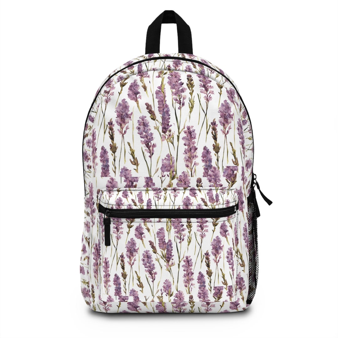 Lavender Backpack Purple Flowers Backpack Purple Backpack Lavender Bag ...