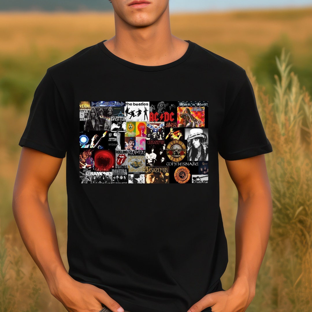 Collage Rock Band Tee Rock and Roll Shirt Rock and Roll Classic Rock ...