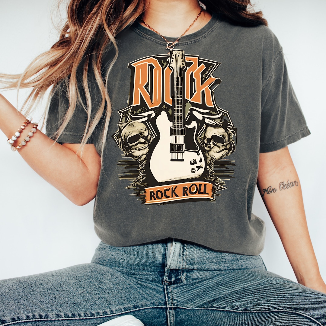 Rock and Roll Tee Rock Style Shirt Rock Concert Tshirt Festival Tshirt Gift Rock Roll Teerock ...