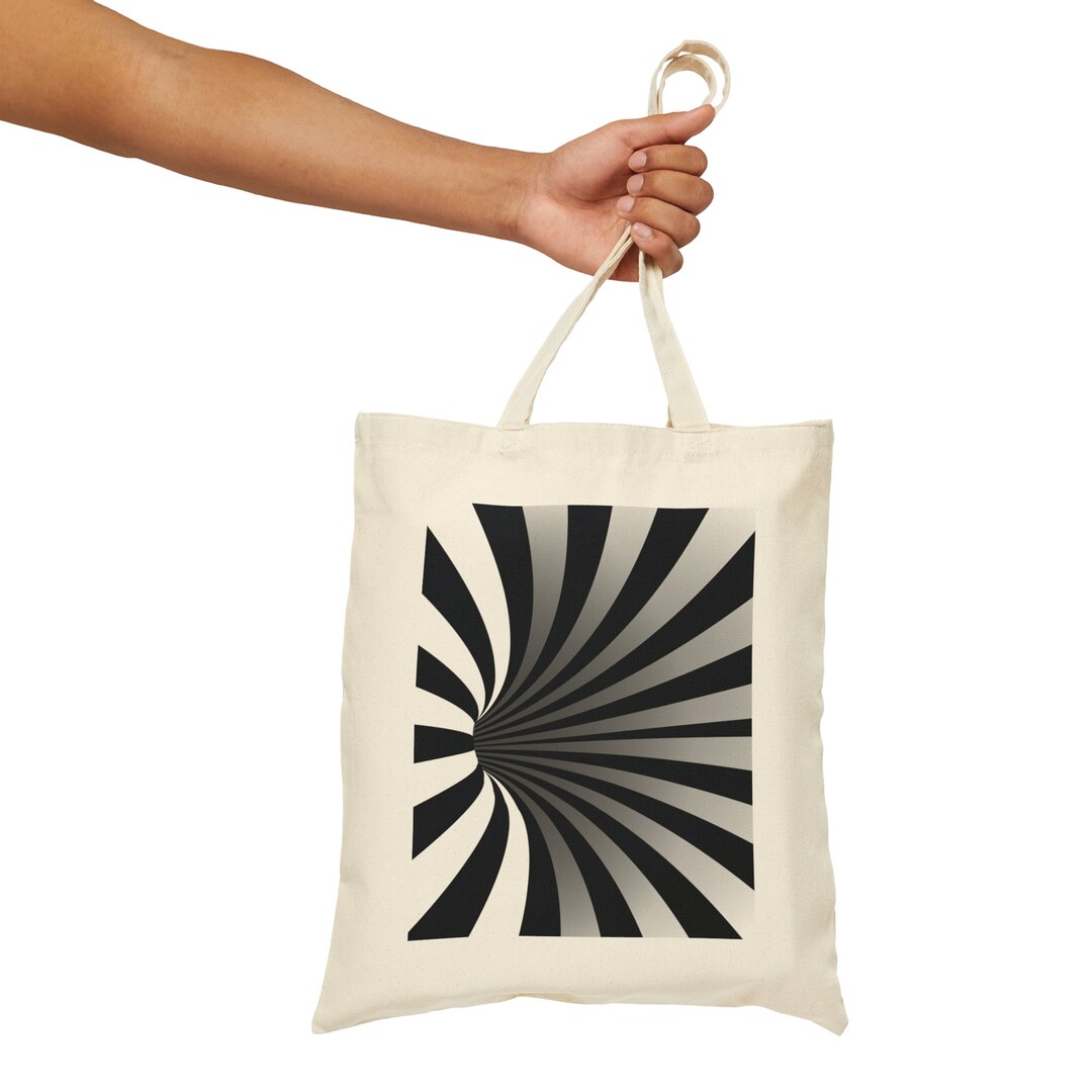 Optical Illusion Tote Bag/ 3d Tote Bag/ Black and White Optical ...