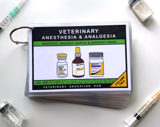 Veterinary Anesthesia Cards VOLUME 2, Veterinary Drug Cards, Veterinary ...
