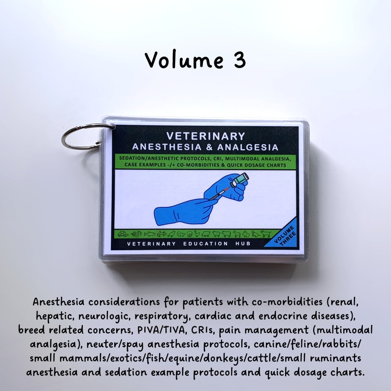Veterinary Anesthesia BUNDLE, Set of 3 Veterinary Anesthesia Cards ...