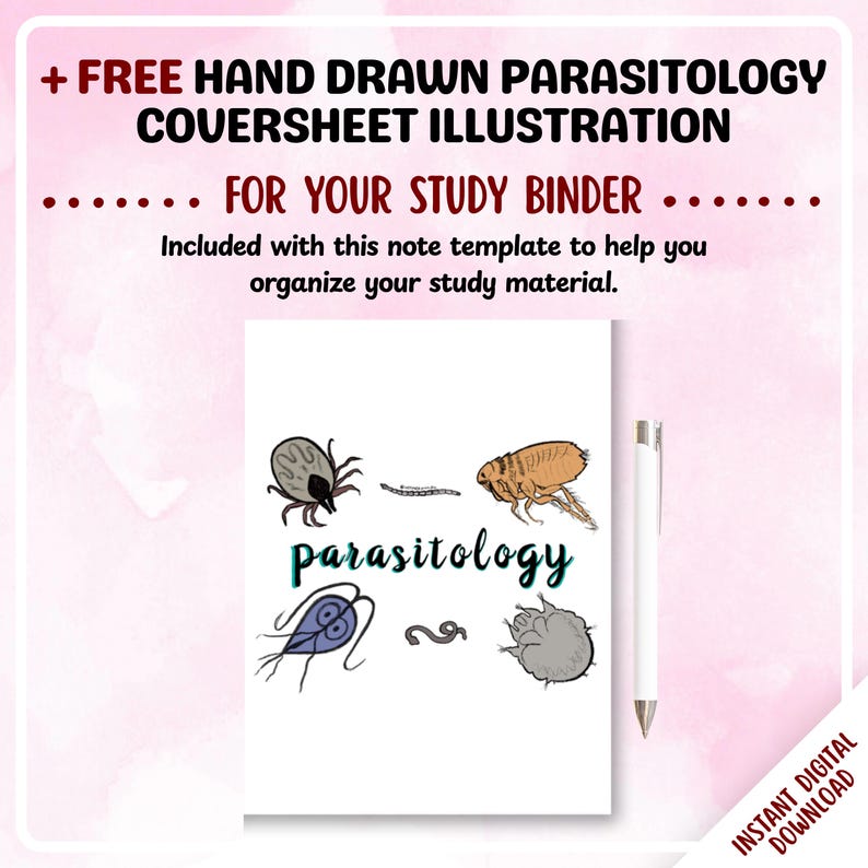 Parasitology Study Note Template for Veterinary, Medical & Science ...