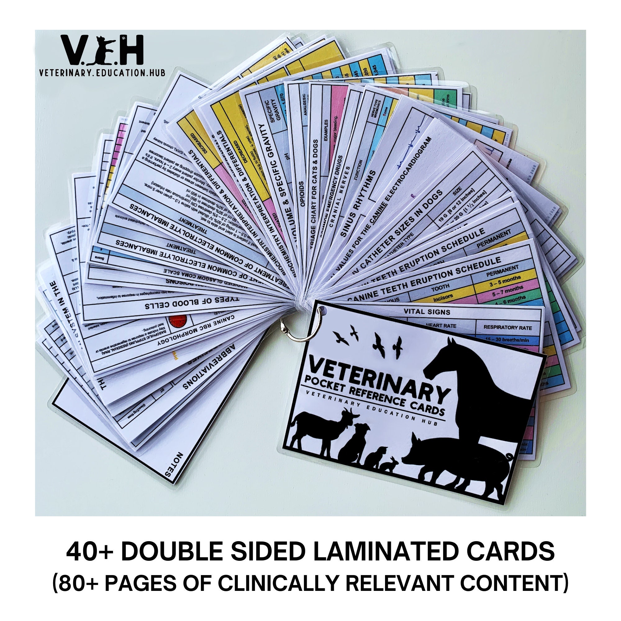 Veterinary Pocket Reference Cards, Veterinary Pocket Book, Veterinary ...