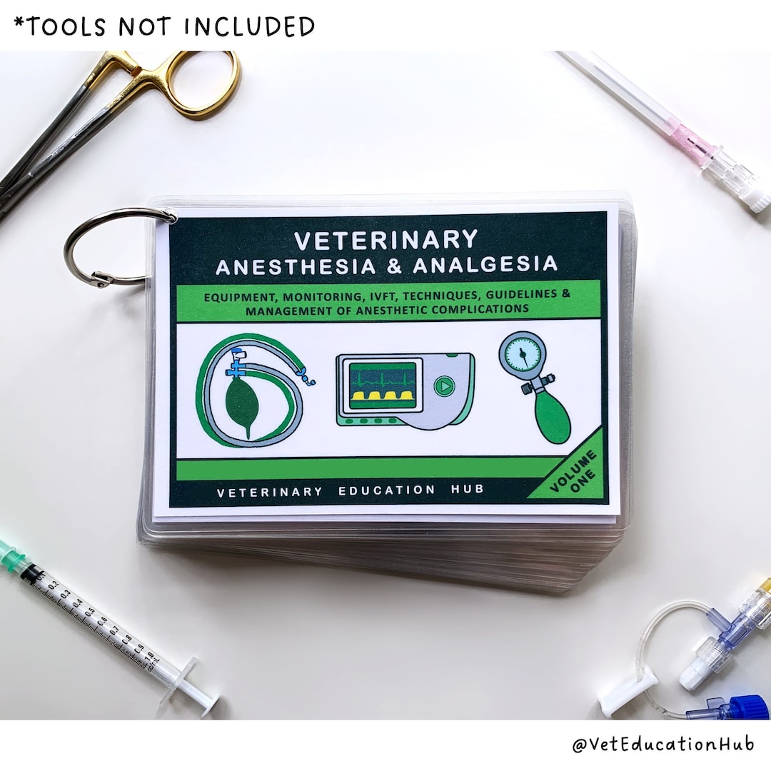 Veterinary Anesthesia Cards VOLUME 1, Veterinary Pocket Book ...