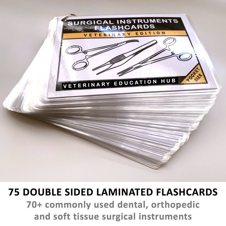 Veterinary Surgical Instruments Flashcards, Veterinary Pocket Book, Veterinary Flashcards for ...