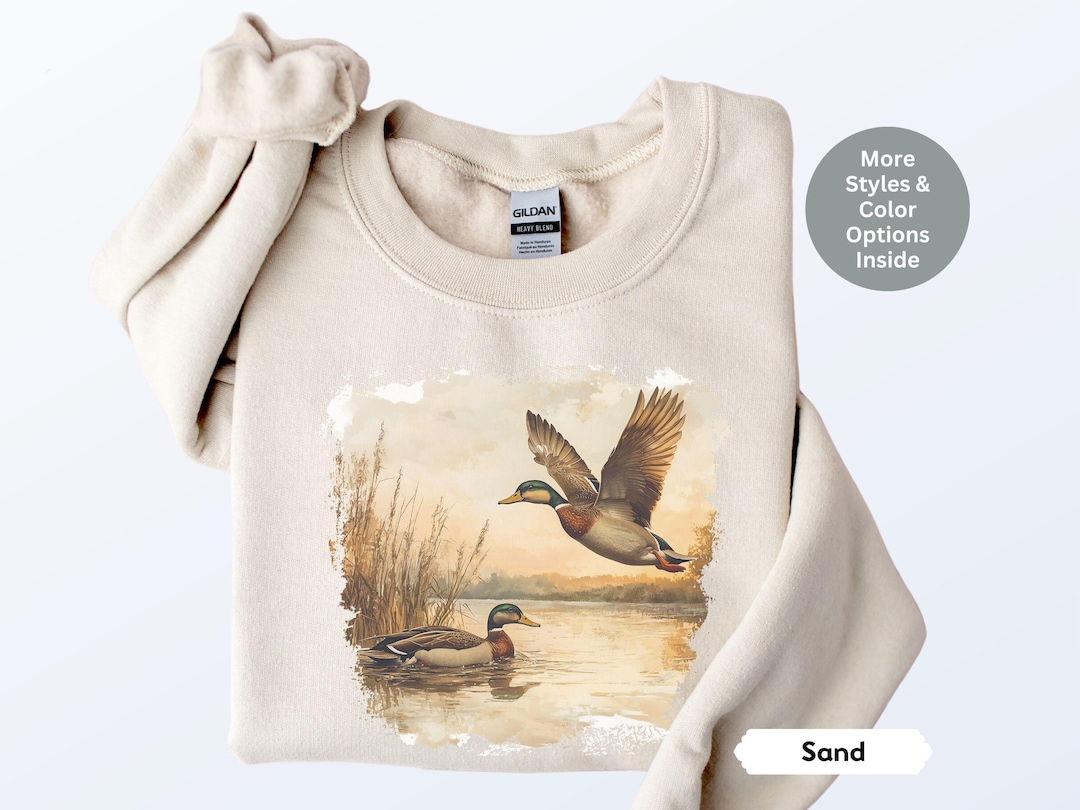 Retro Mallard Ducks Fall Pond Scene Sweatshirt, Nineties Vintage ...