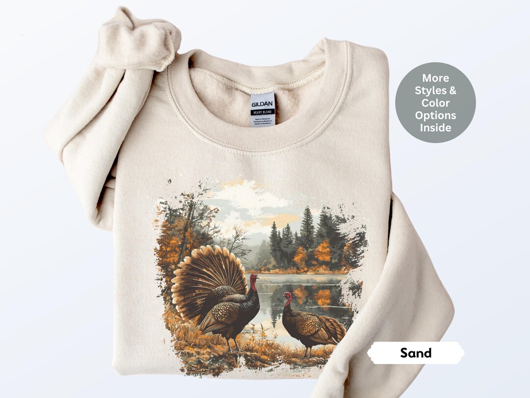 Retro Turkey Wildlife Scene Sweatshirt, Nineties Vintage Birding Gift ...
