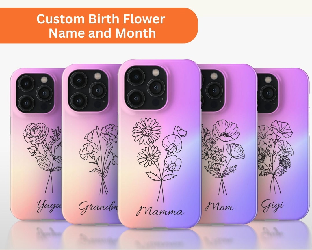 IPhone 15 Pro Max Birth Month Flower Tough Case, Gift for Mom for ...