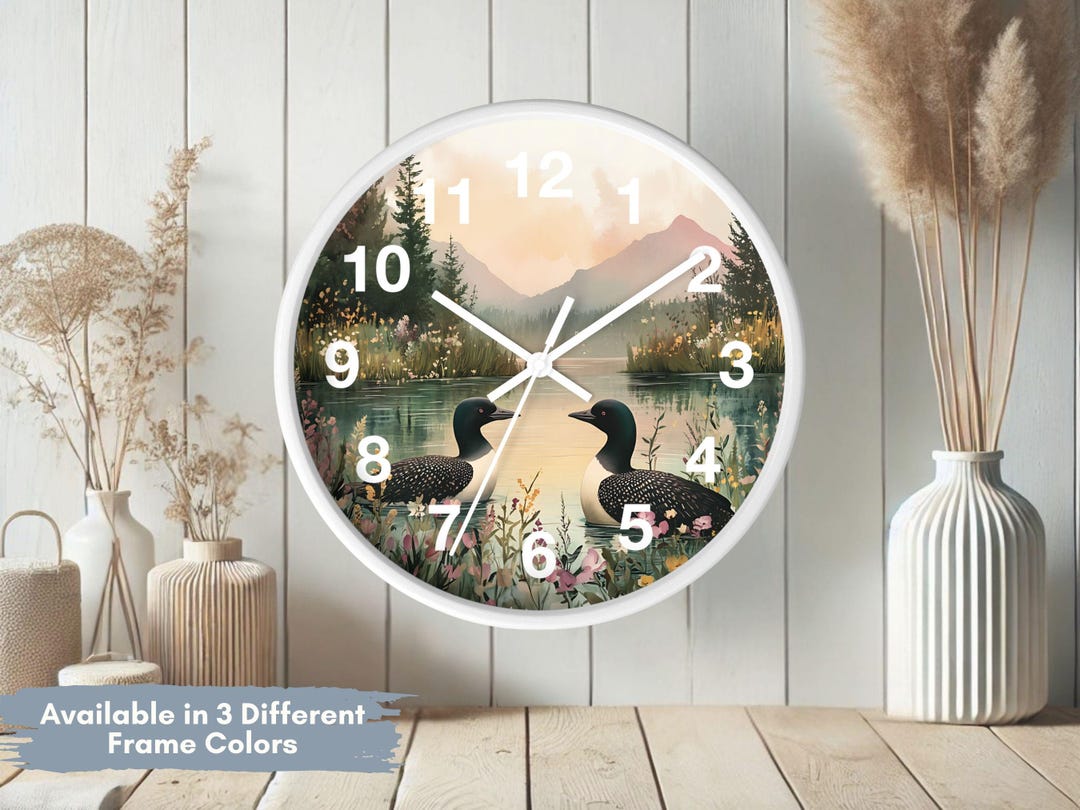Retro Loons Spring Wall Clock, Mother’s Day Gift for Bird Lovers ...