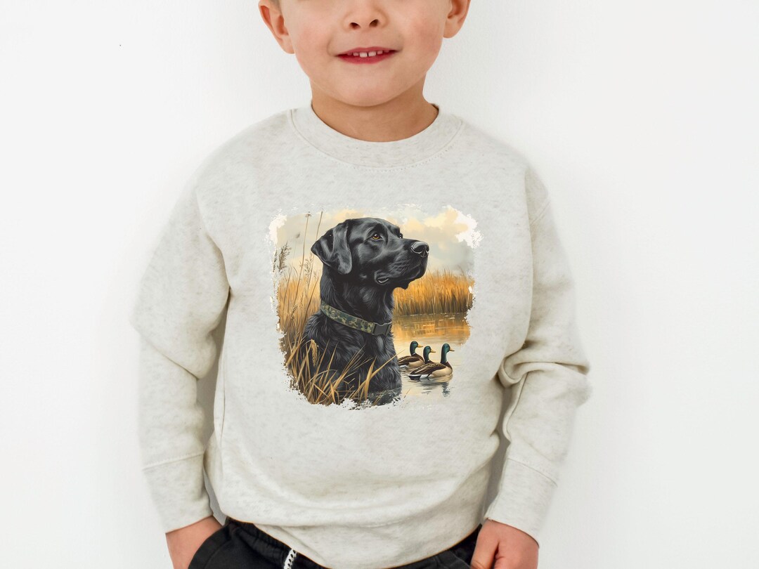 Toddler Black Labrador Retriever Sweatshirt, Wildlife Kids Crewneck ...