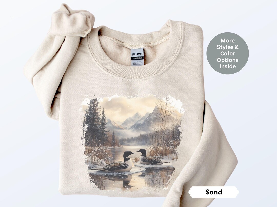Retro Loon Wilderness Scene Sweatshirt, Nineties Vintage Loon Wildlife ...