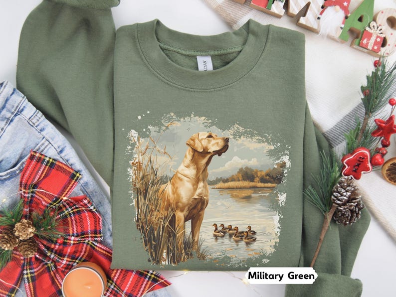 Retro Yellow Lab Mallard Ducks Sweatshirt, Nineties Vintage Labrador ...