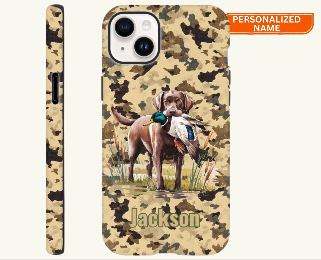 Old School Camo Duck Hunting Phone Case, Personalized Labrador ...