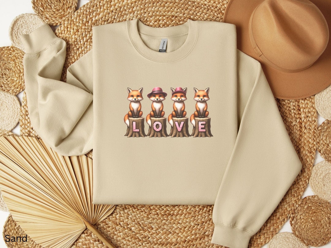 Cozy Cute Fox Cottagecore Vintage Sweatshirt, Forest Aesthetic Sweater ...
