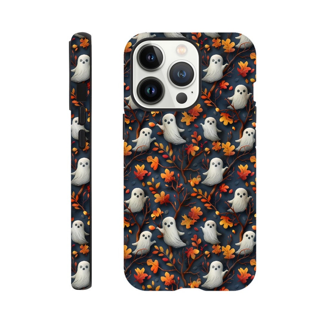 Cute Halloween Ghosts and Autumn Leaves Phone Case, Protective Case for ...