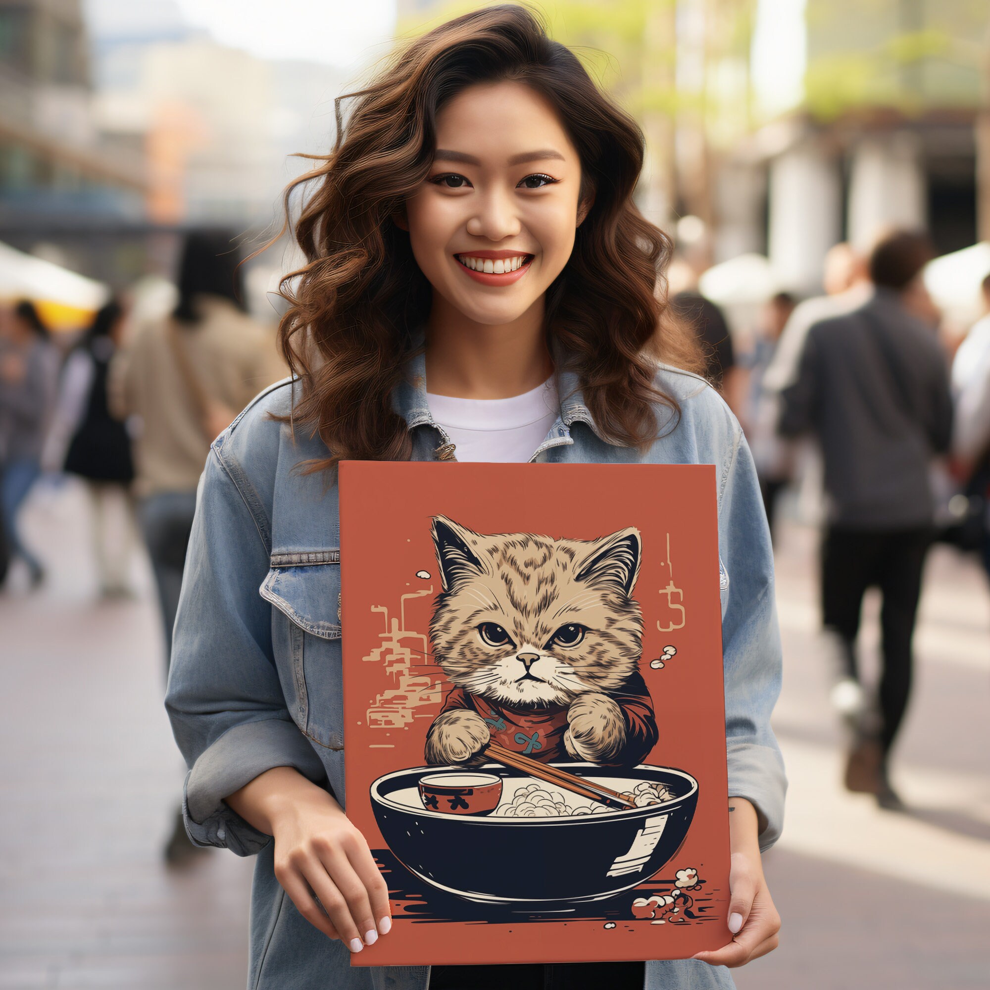 Home Decor Wall Art, Angry Cat Poster, Gift for Japanese Ramen Lover - Etsy