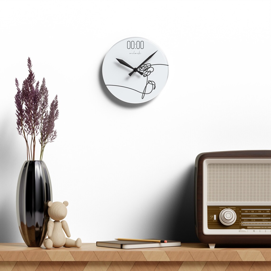 BTS Clock, Acrylic Wall Clock, Bangtan Sonyeondan Clock, Zero O'clock ...