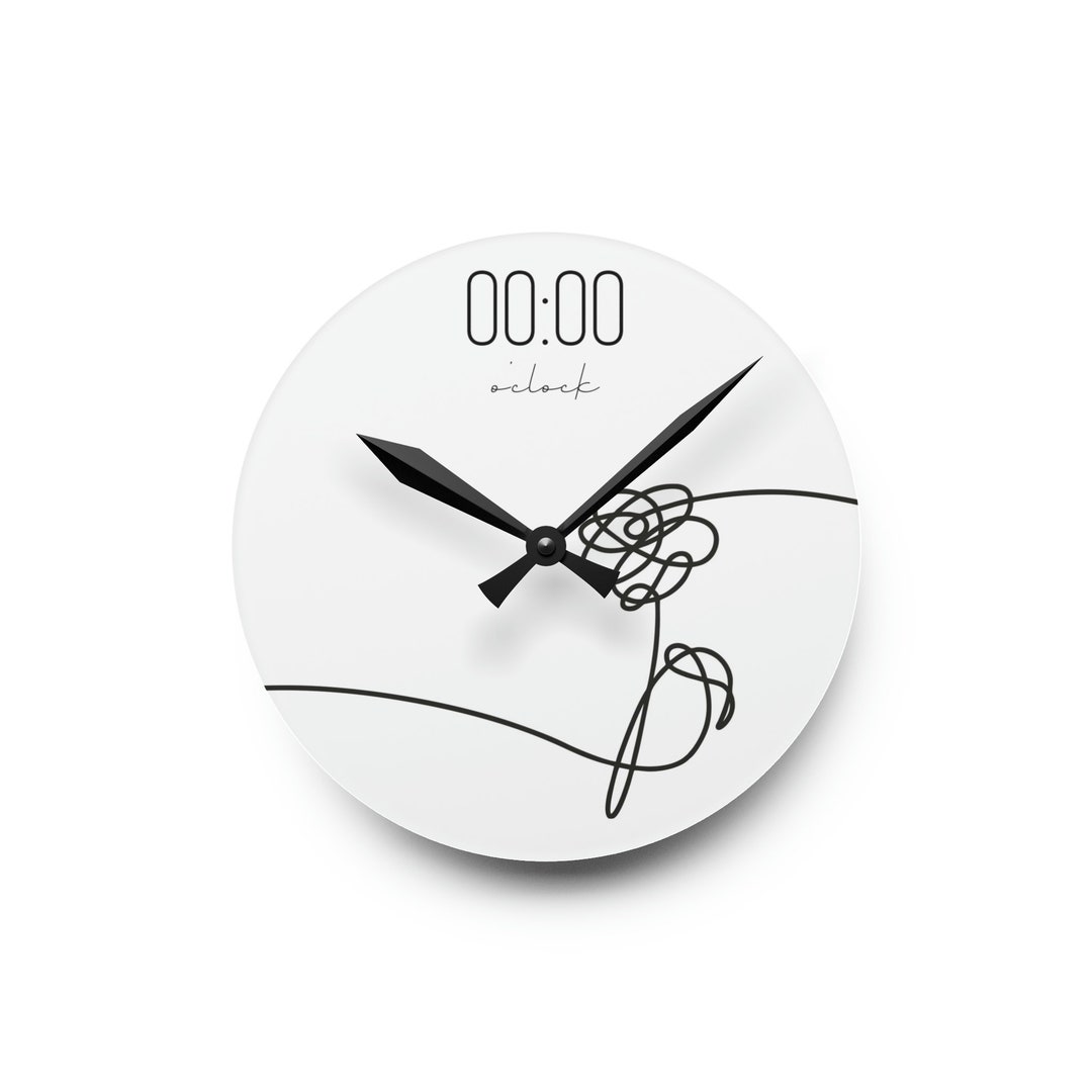 BTS Clock, Acrylic Wall Clock, Bangtan Sonyeondan Clock, Zero O'clock ...