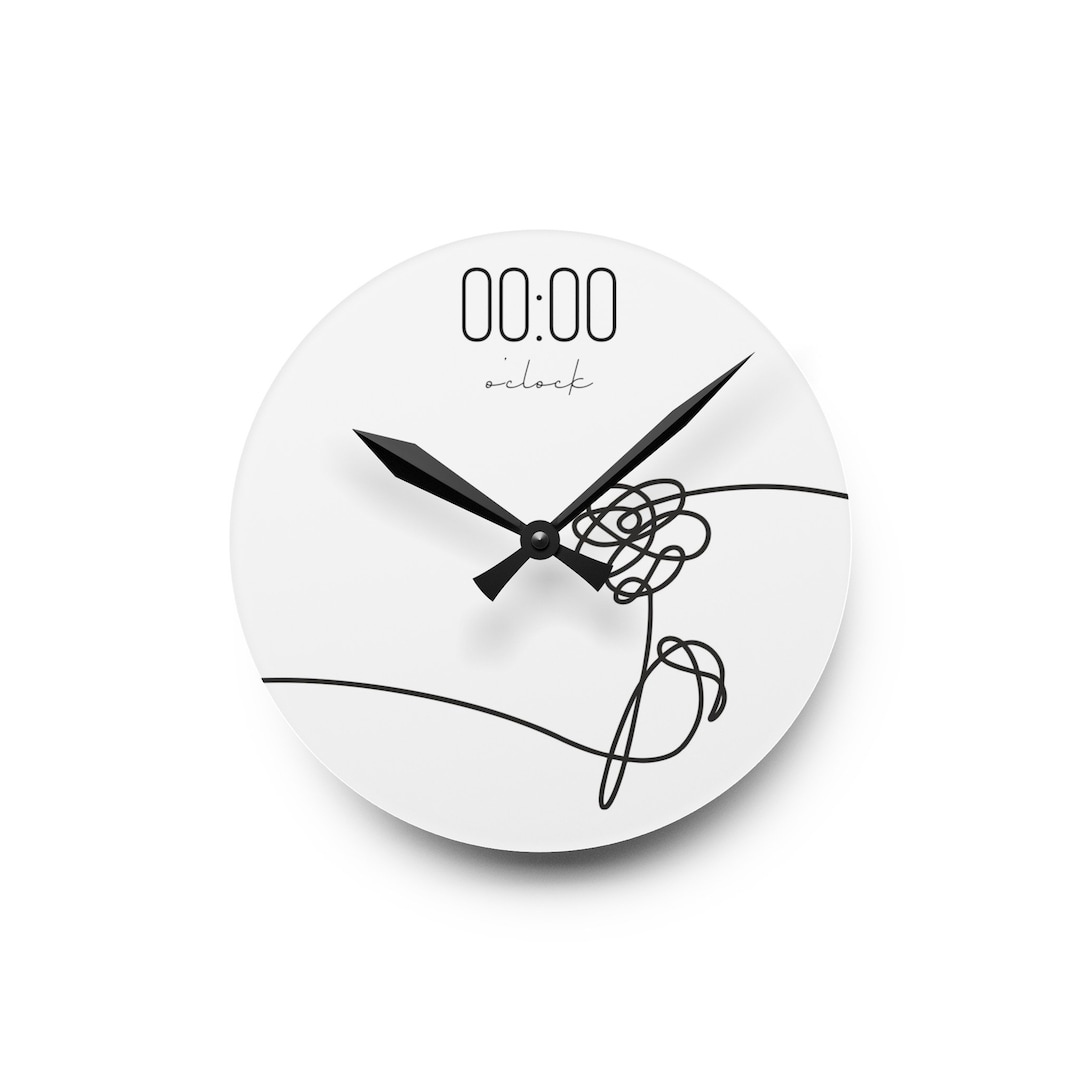 BTS Clock, Acrylic Wall Clock, Bangtan Sonyeondan Clock, Zero O'clock ...