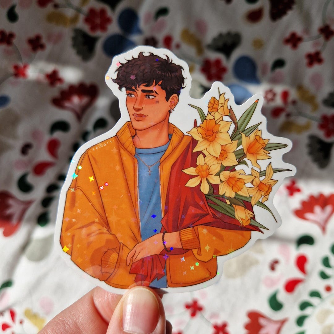 Jean Moreau With Flowers | AFTG | Holographic Vinyl Sticker - Etsy