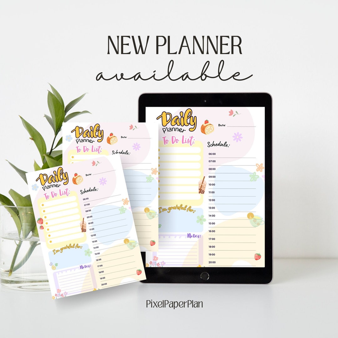 Daily Planner Printable Editable Digital Planner by - Etsy