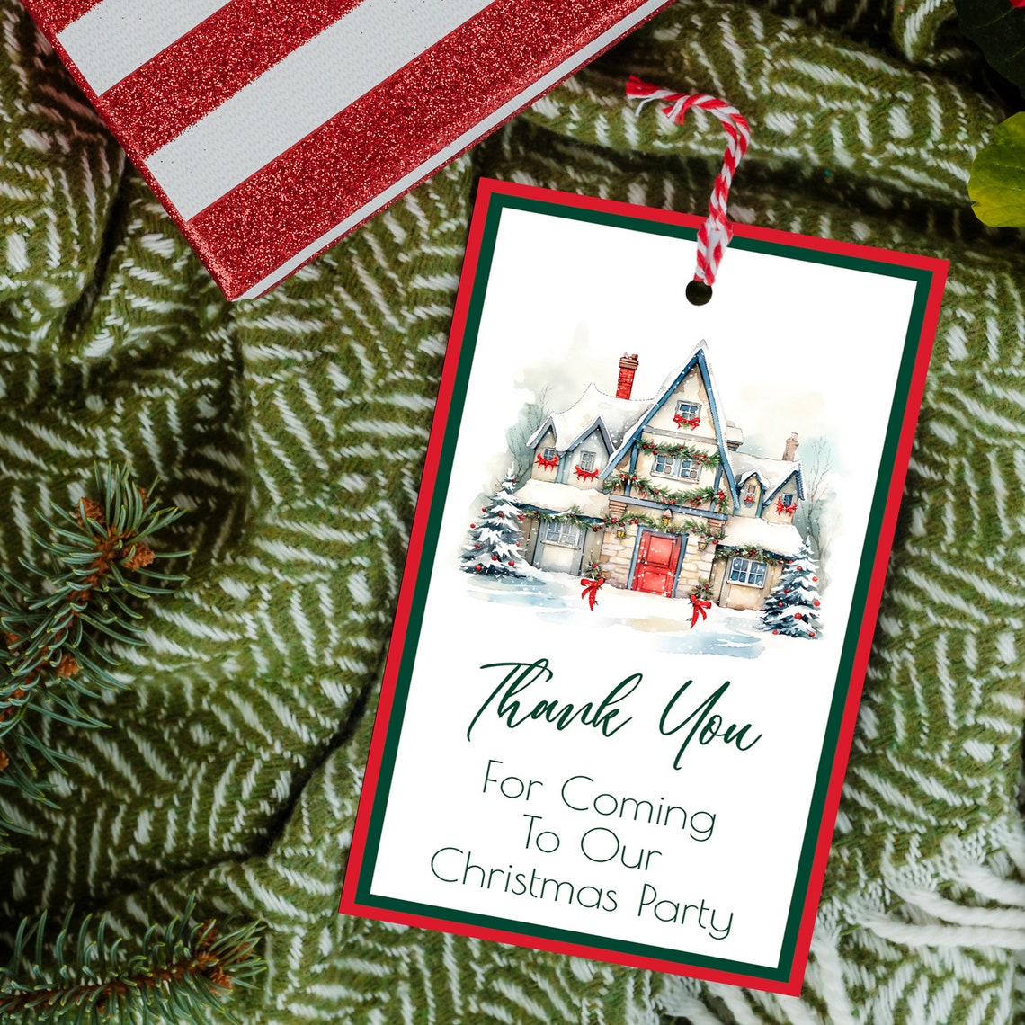 Editable Christmas Party Gifts Tag Kids Holiday Santa Hat Invite ...